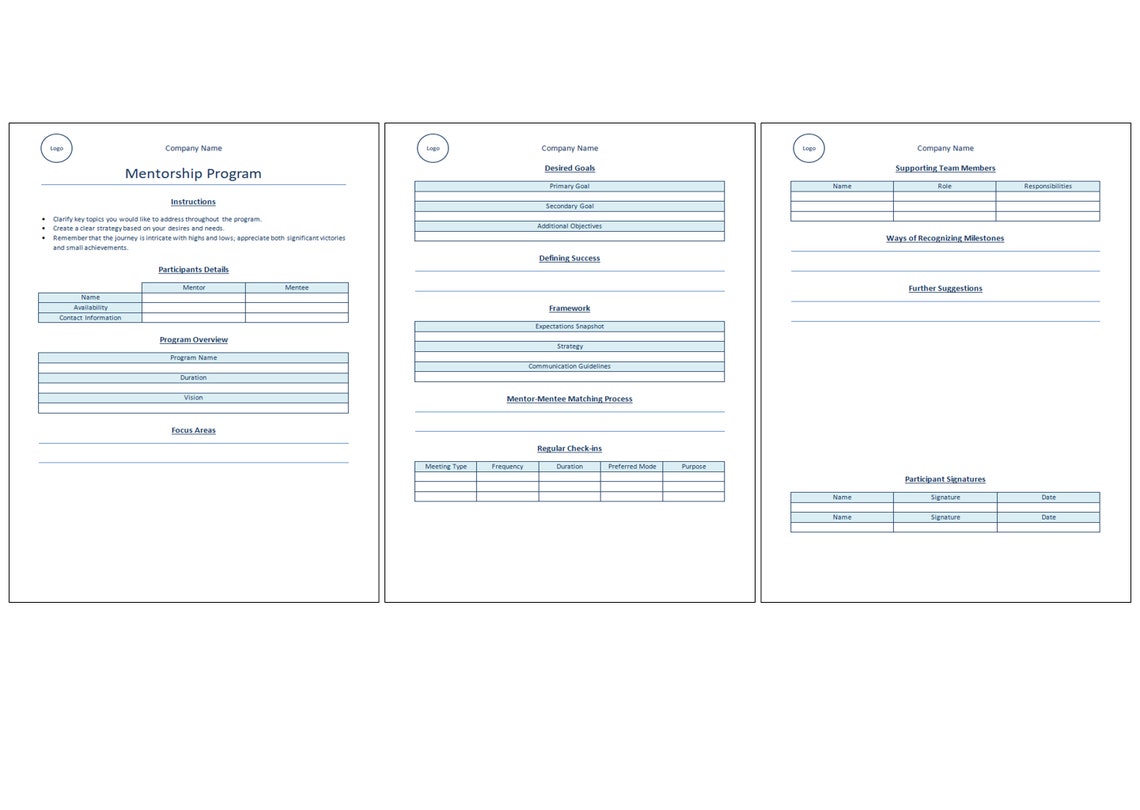 Mentorship Program Template | Employee Growth Plan | Mentoring Program ...