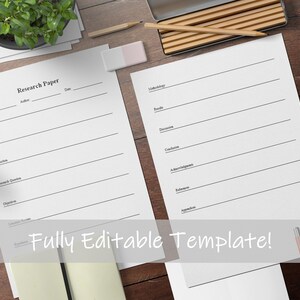 Research Paper Template | Article Template | Project Brief | Instant ...