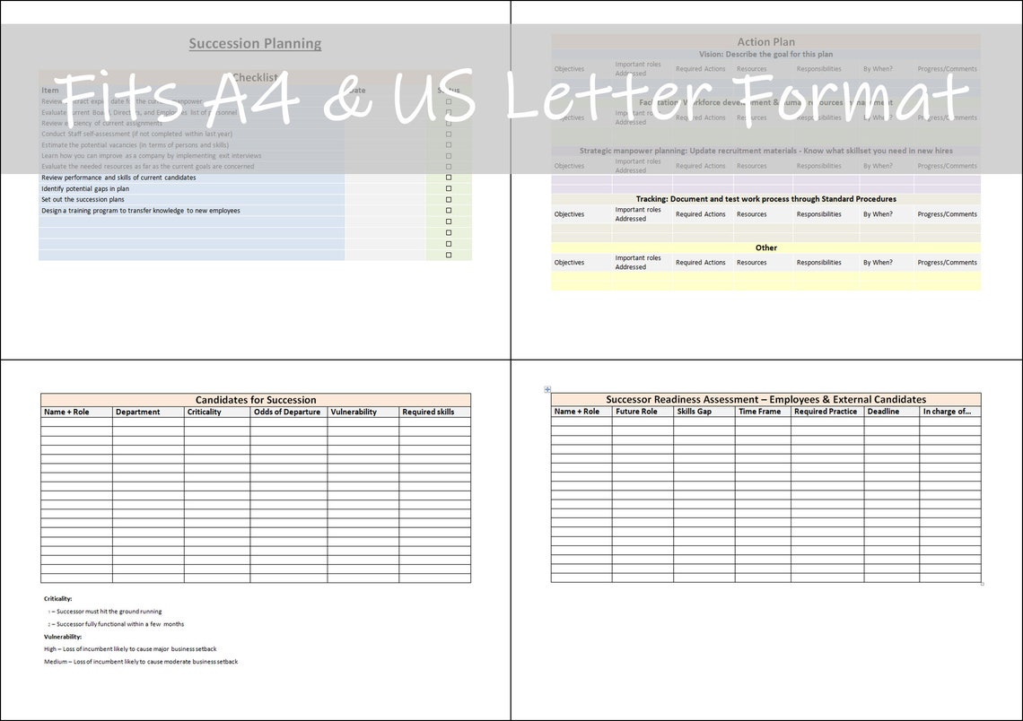 Succession Planning Template | Development Plan | Management Tool ...