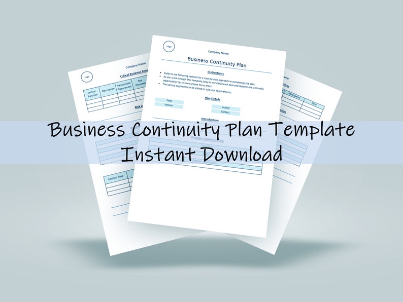 Business Continuity Plan | Contingency Plan | Business Report Template ...
