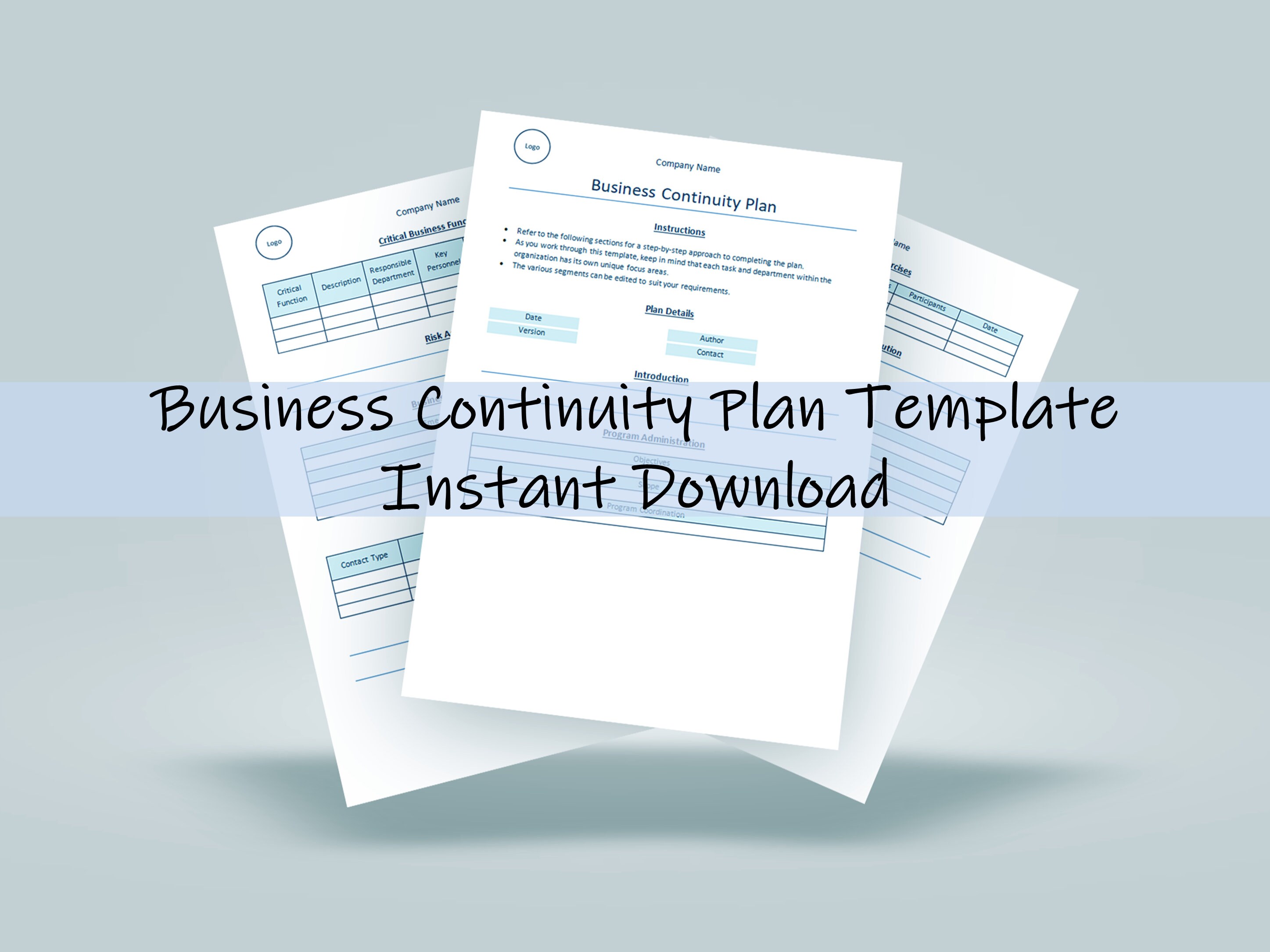 Business Continuity Plan | Contingency Plan | Business Report Template ...