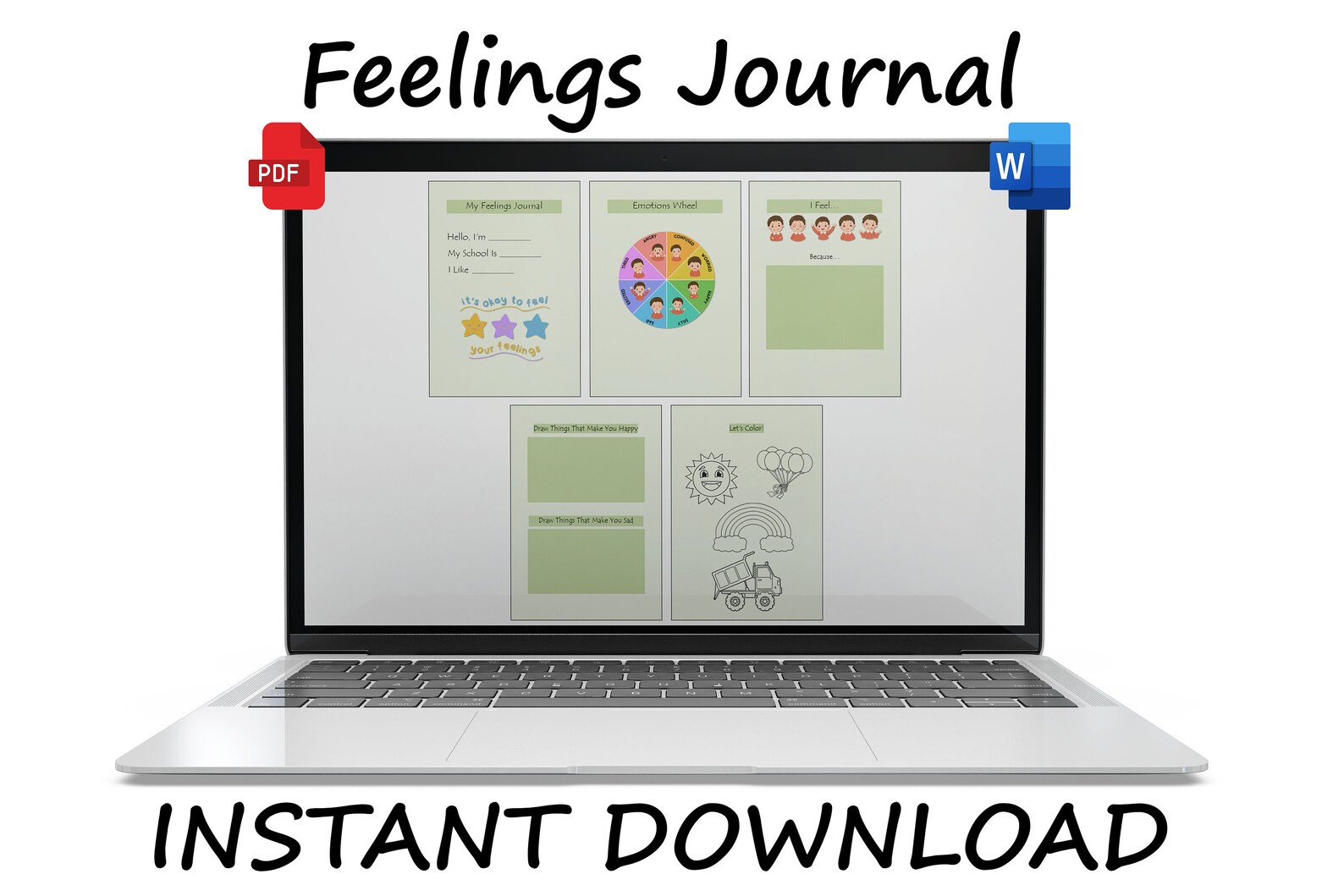 Feelings Journal | Kids Emotion Chart | My Feelings Chart | Journal ...