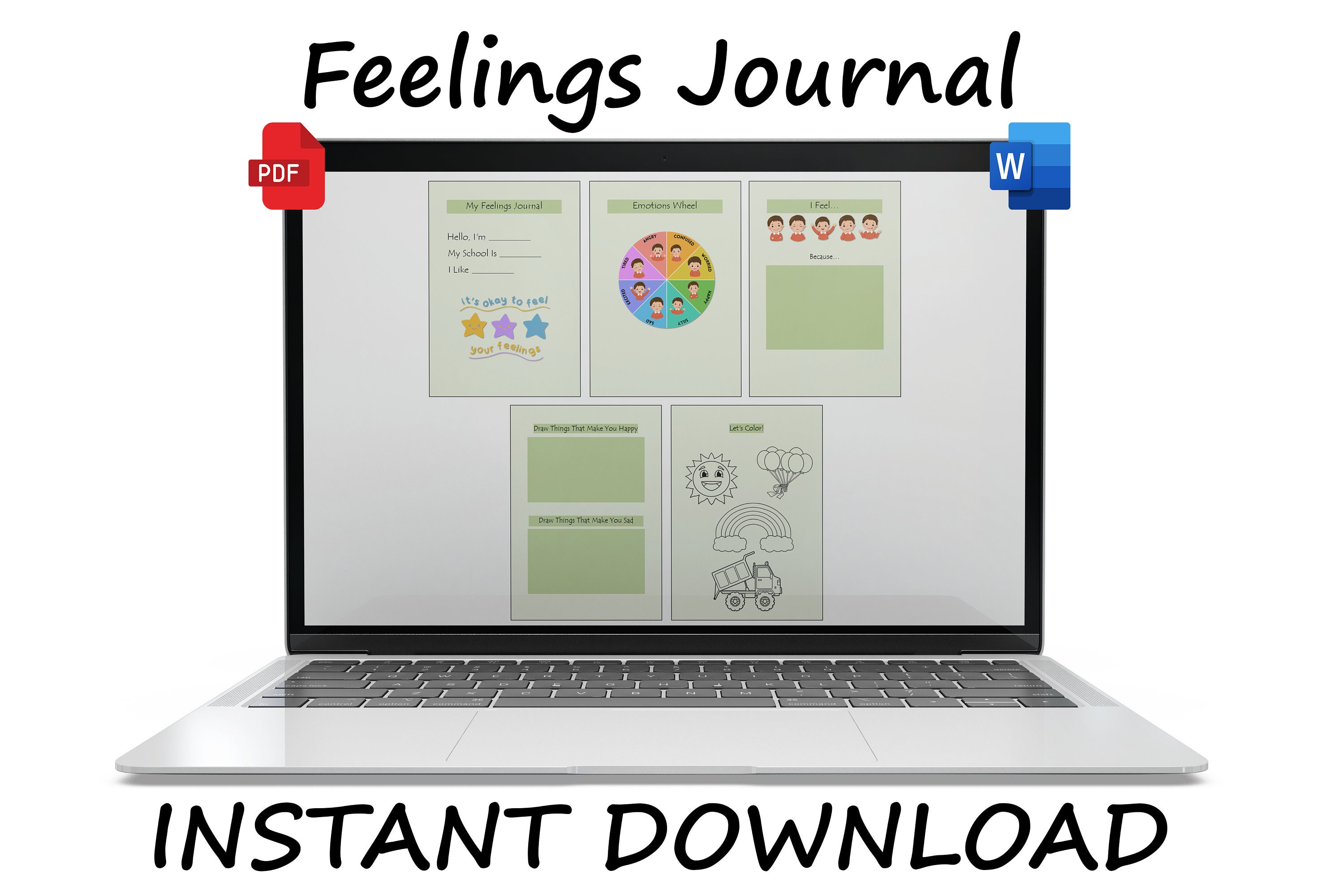 Feelings Journal | Kids Emotion Chart | My Feelings Chart | Journal ...