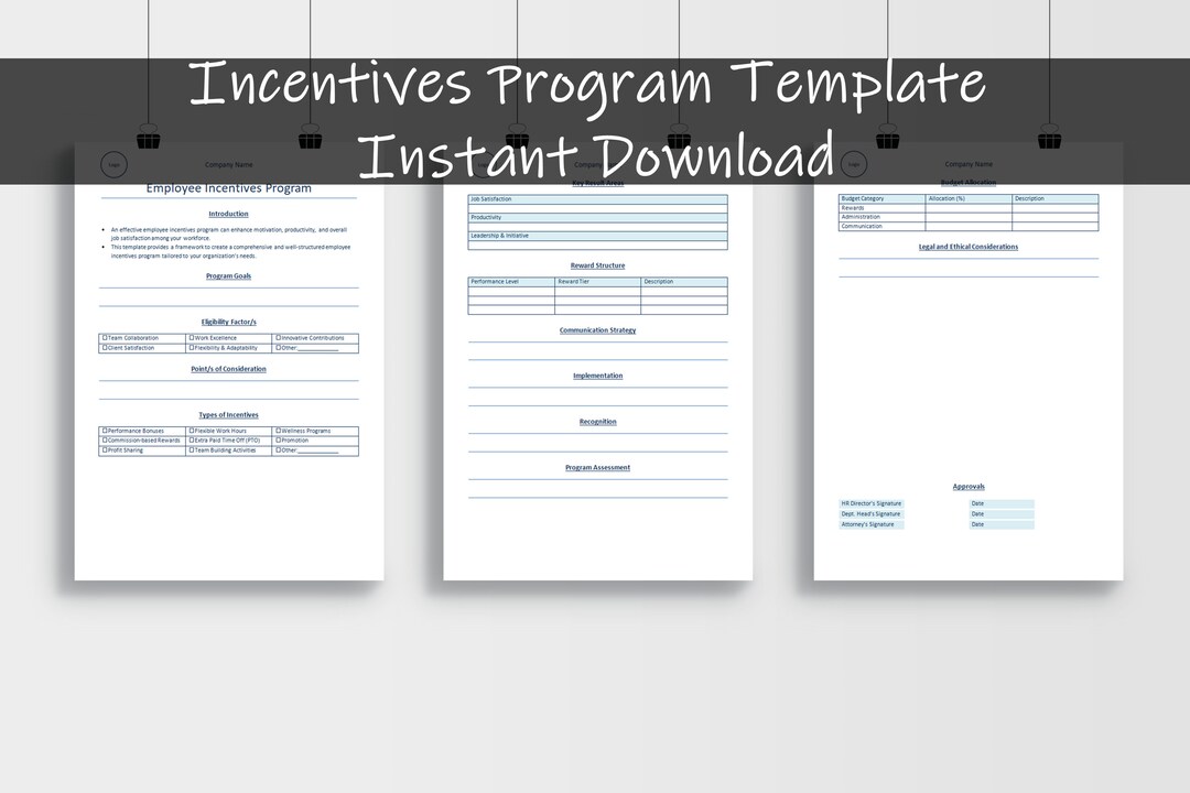 Employee Incentives Program Template Employee Benefits - Etsy