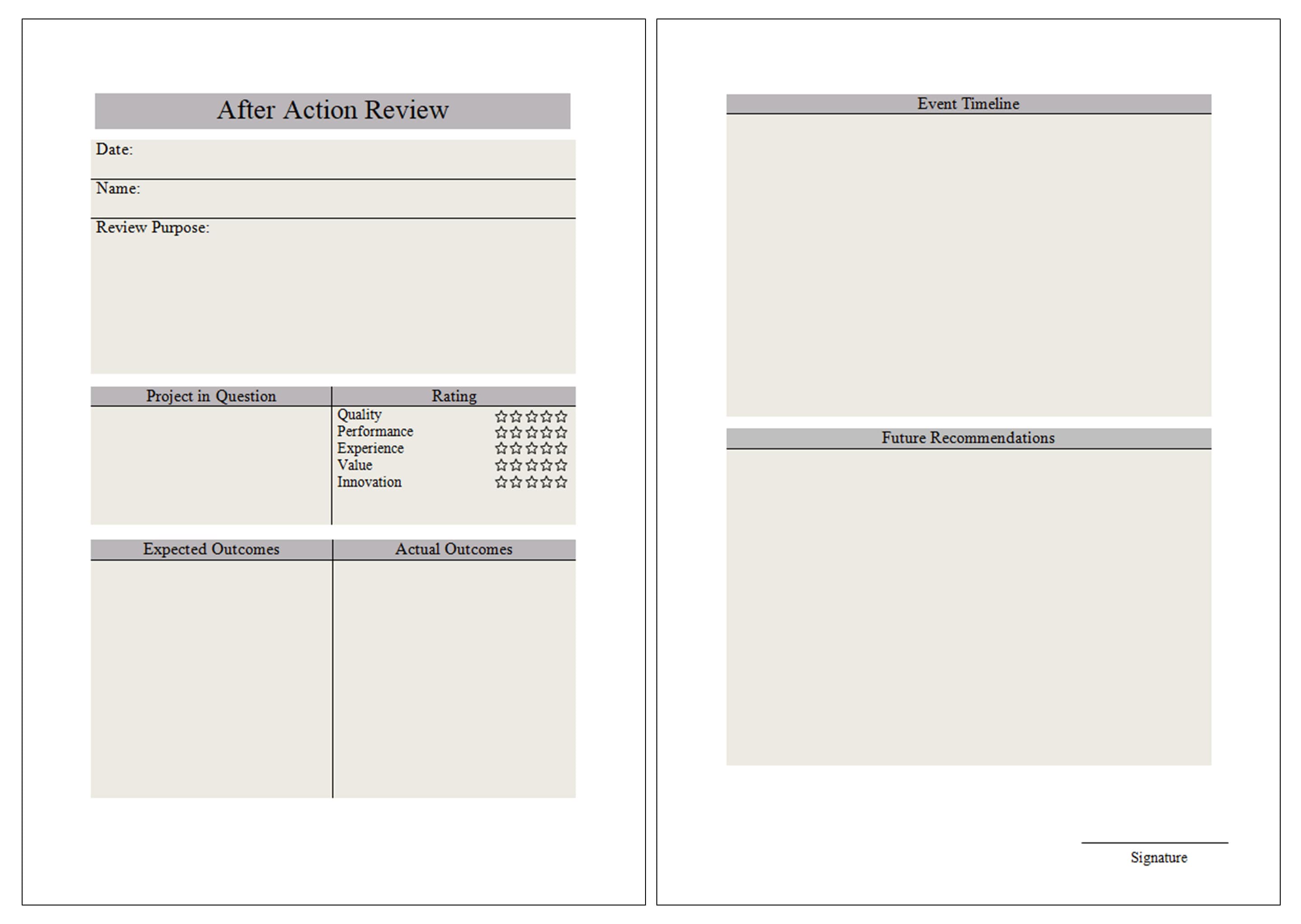 After Action Report | Post Mortem Template | Project Work Plan ...