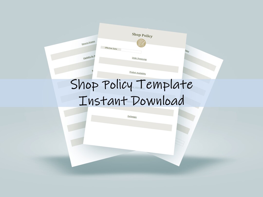 Shop Policy Template | Store Policy Guide | Shopping Guide Template ...