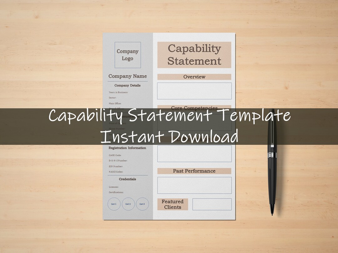 Capability Statement Template | Company Vision Statement | Government ...