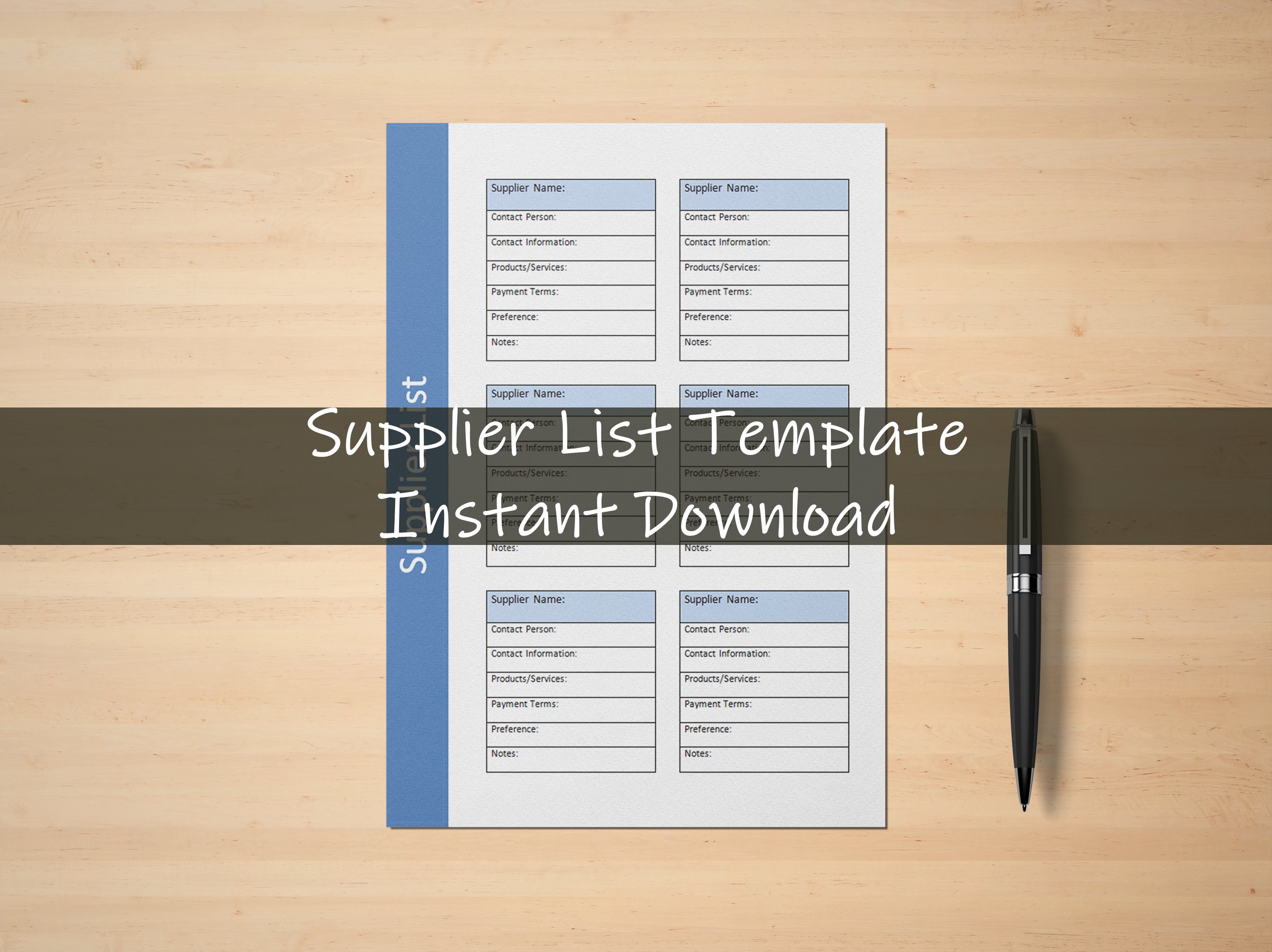 Supplier List Template | Vendor Information Sheet | Supplier Vendor ...