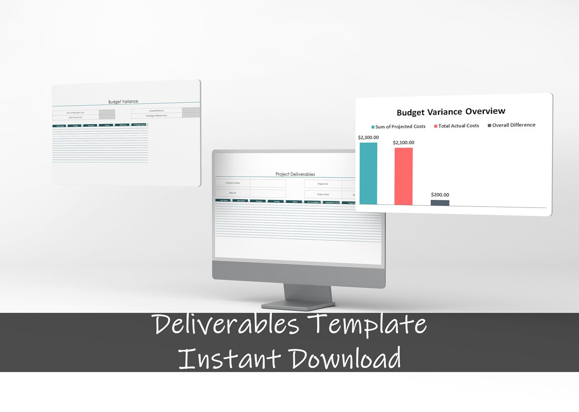 Deliverables Template | Action Item Template | Project Task Tracker ...