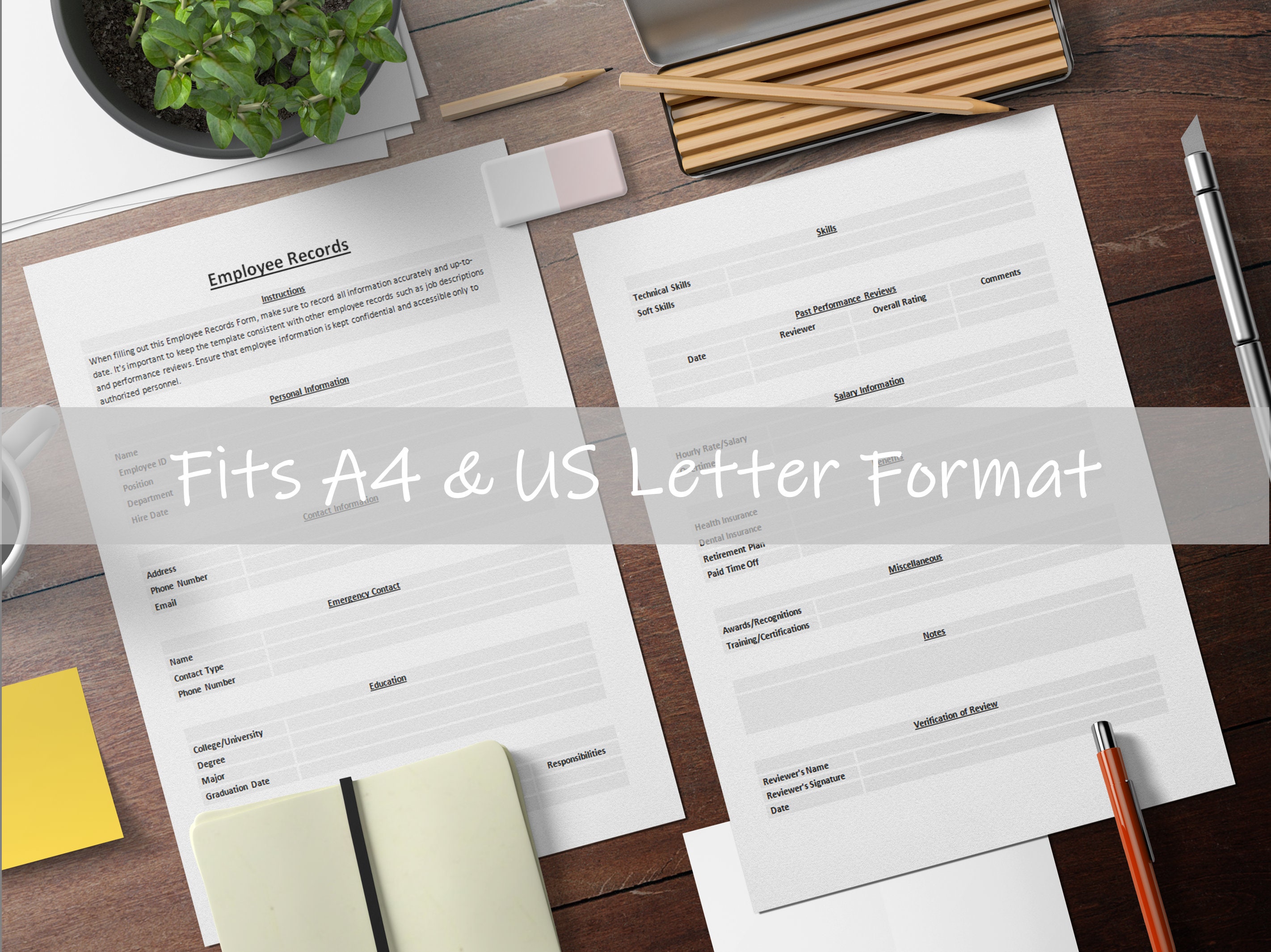 Employee Records Form | Employee Information Sheet Template | Instant ...