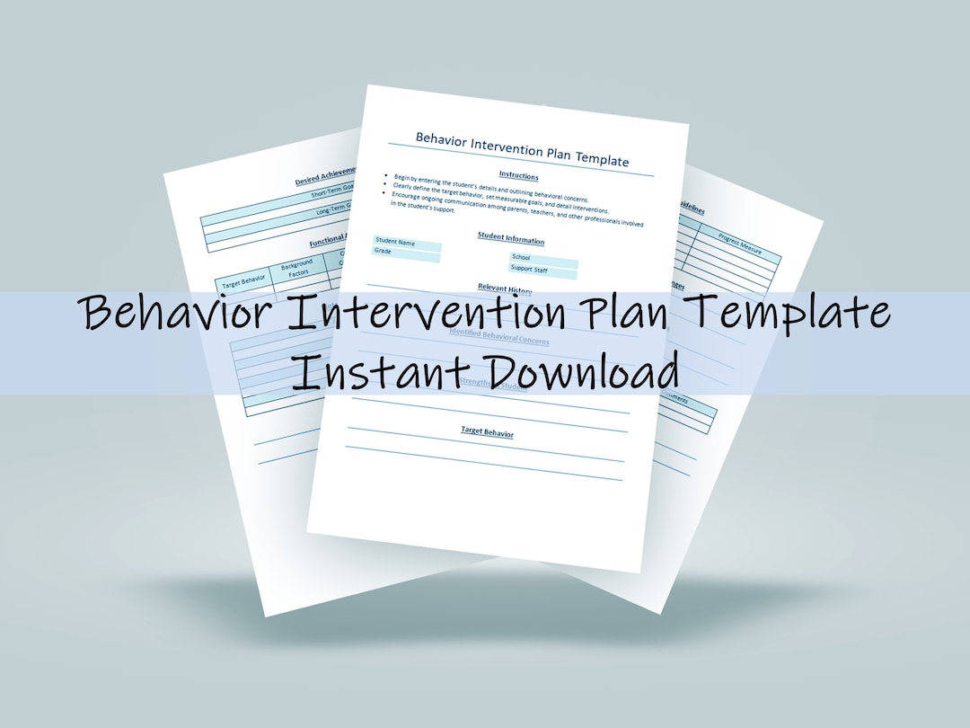 Behavior Intervention Plan Template | Student Behavior Tracker ...