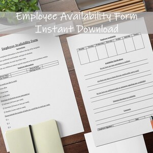 Employee Availability Form | Worker Schedule Survey | Personnel Time ...
