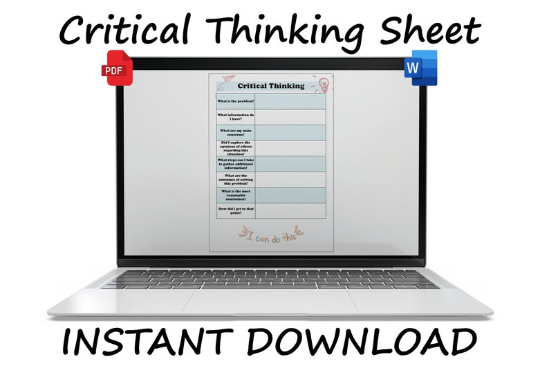 Critical Thinking Template | Decision Making Template | Self Evaluation ...
