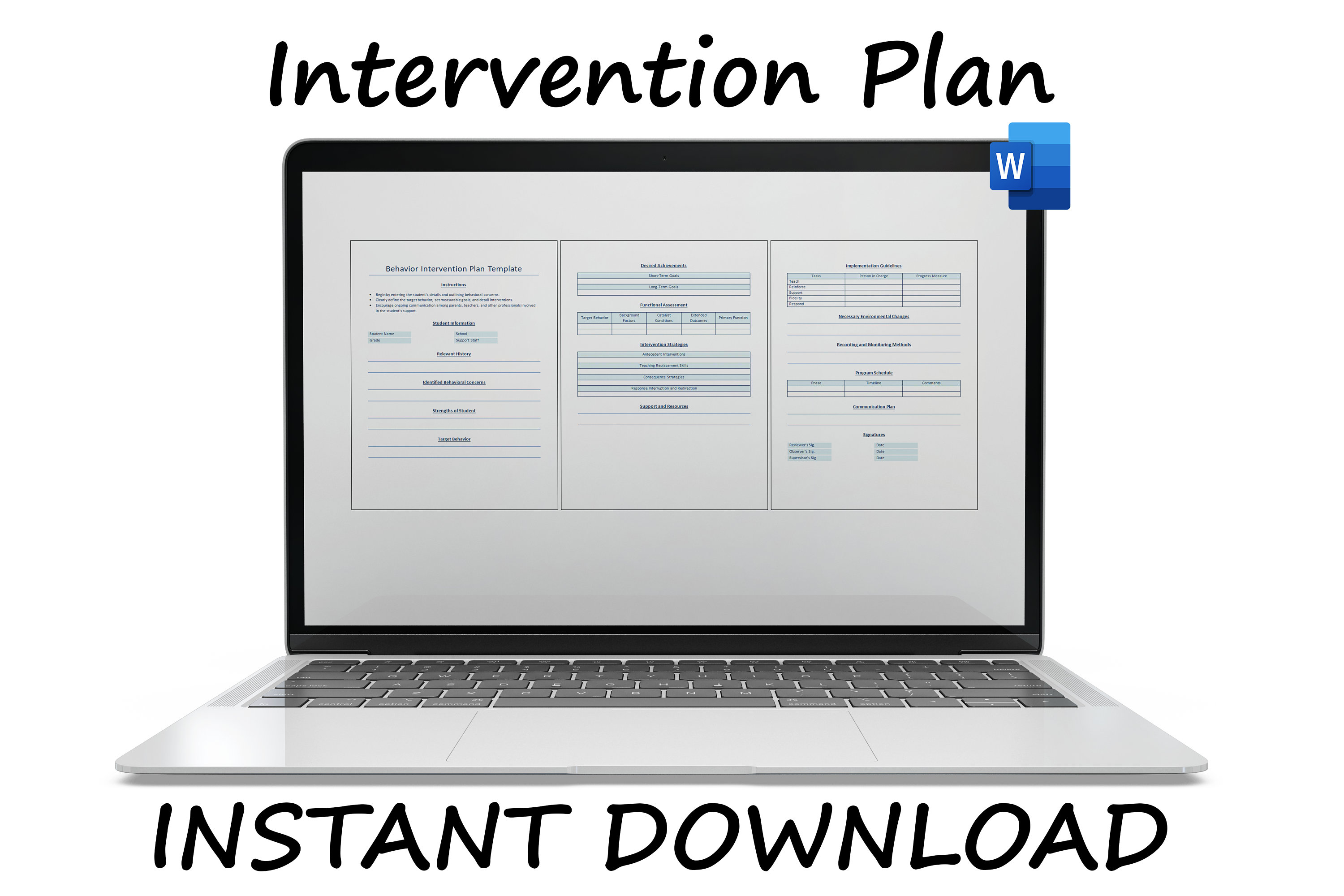 Behavior Intervention Plan Template | Student Behavior Tracker ...
