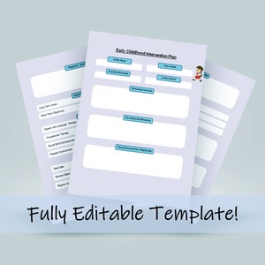 Early Childhood Intervention Plan | Child Development Printable ...