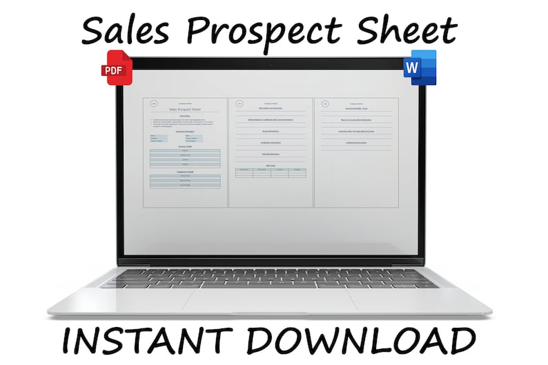 Sales Prospect Sheet | Sales Call Log Template | Client Onboarding Template | Instant Download ...