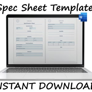 Spec Sheet Template Product Specification Sheet Data Sheet Editable ...
