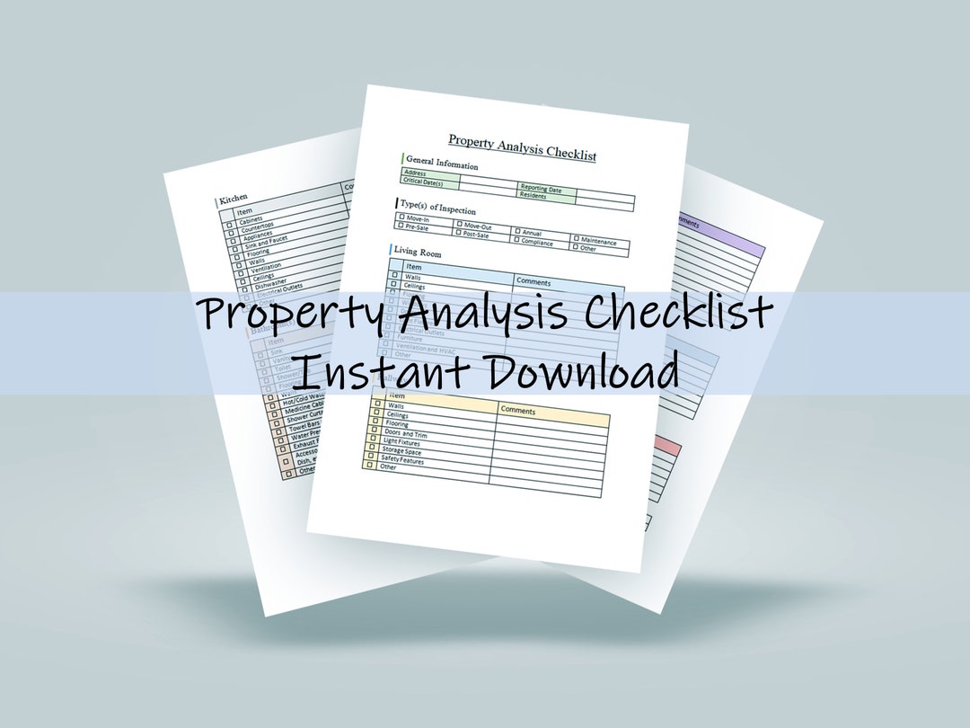 Property Analysis Checklist | Tenant Move in Checklist | Moving Out ...