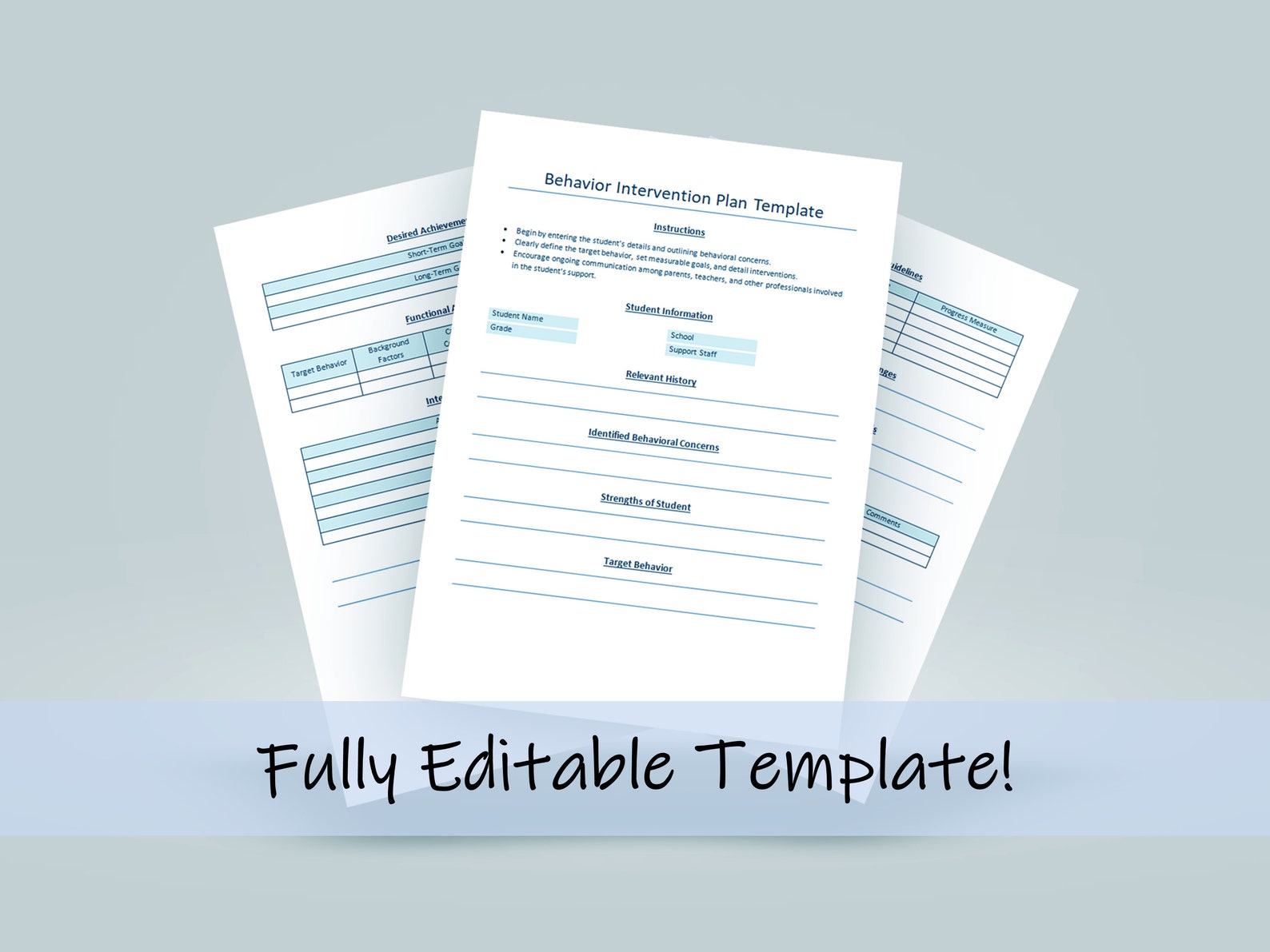 Behavior Intervention Plan Template | Student Behavior Tracker ...