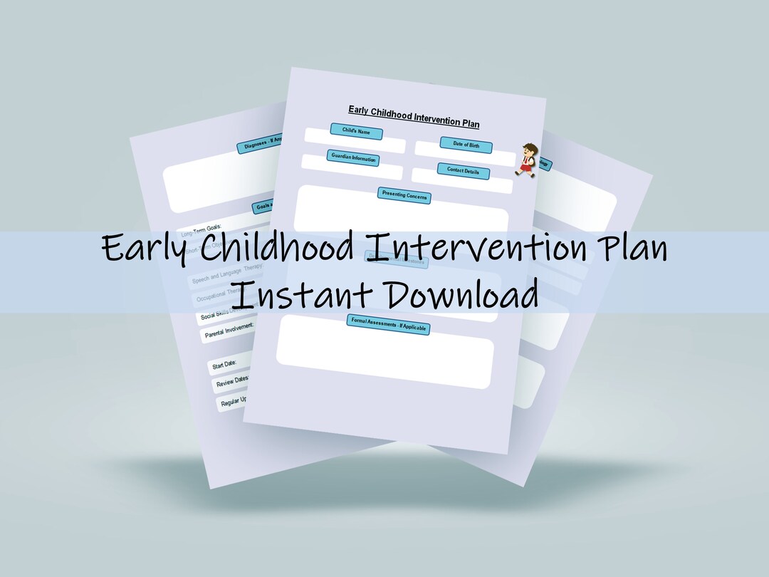 Early Childhood Intervention Plan | Child Development Printable ...