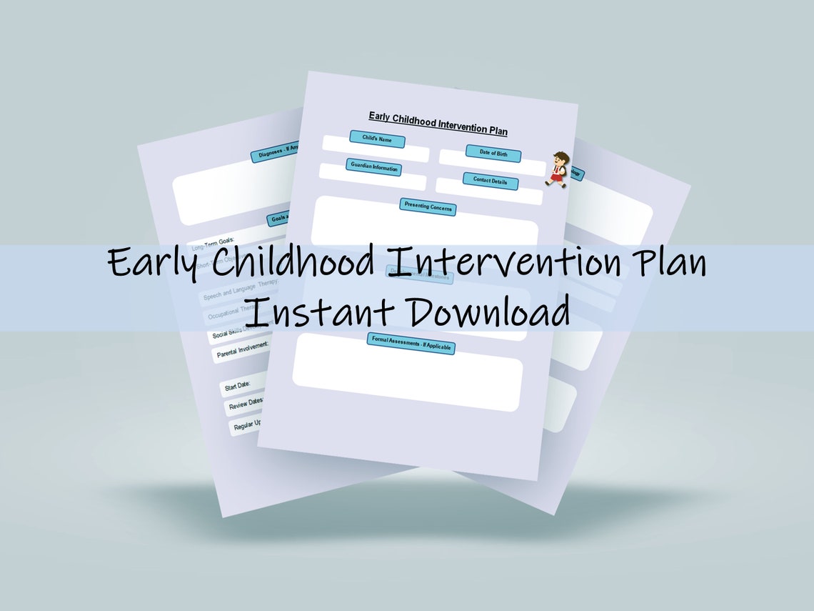 Early Childhood Intervention Plan | Child Development Printable ...