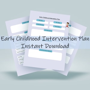 Early Childhood Intervention Plan | Child Development Printable ...