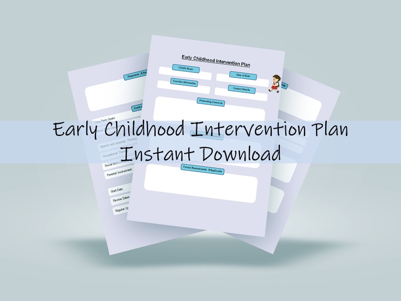 Early Childhood Intervention Plan | Child Development Printable ...