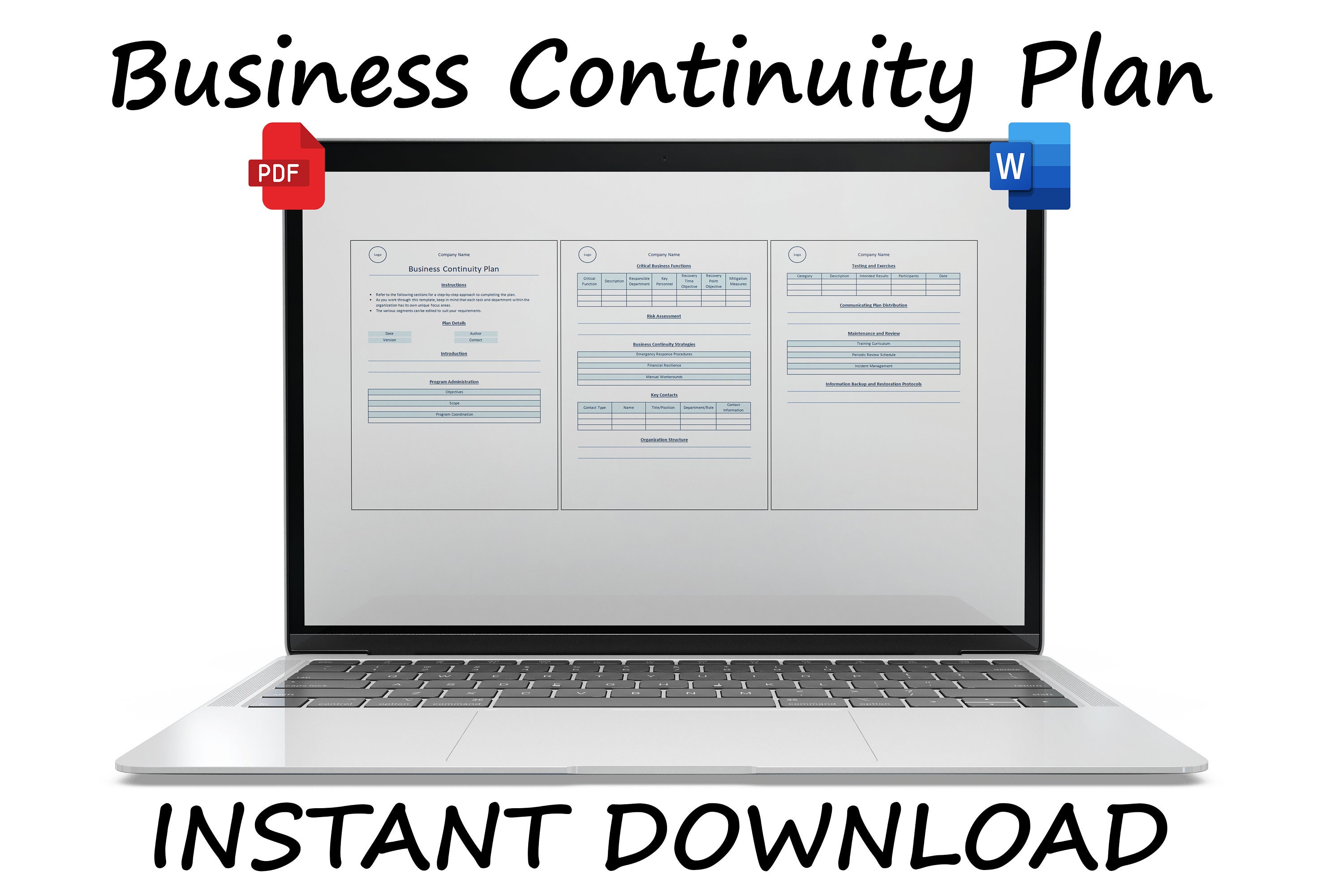 Business Continuity Plan | Contingency Plan | Business Report Template ...