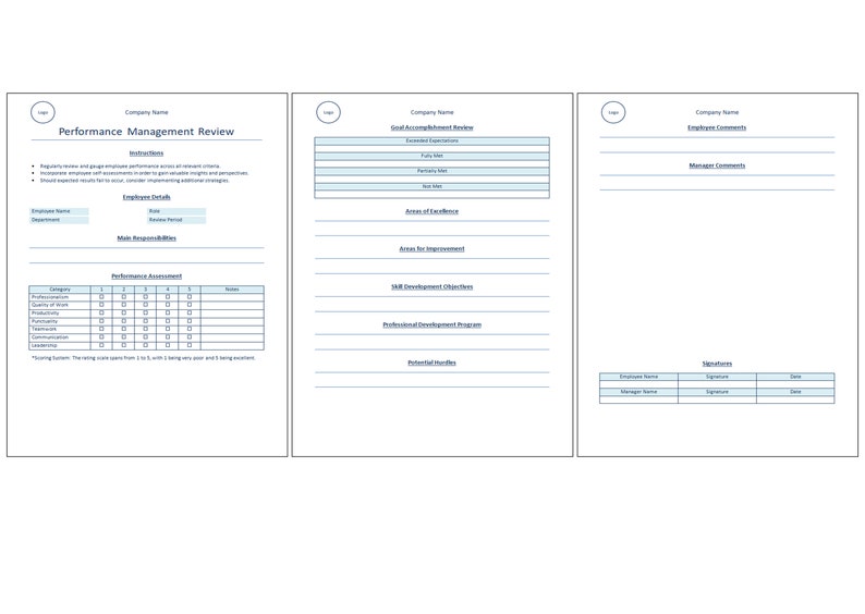 Performance Management Template Leadership Assessment Guide Performance ...