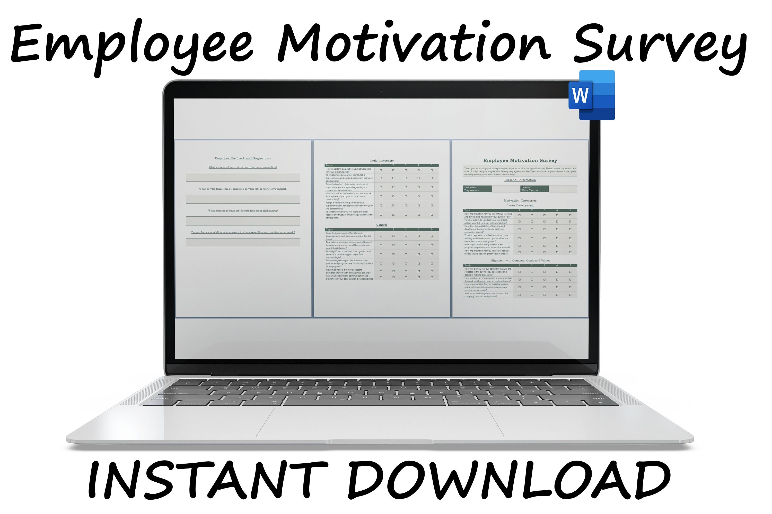 Employee Motivation Survey | Company Culture Questionnaire | Instant ...