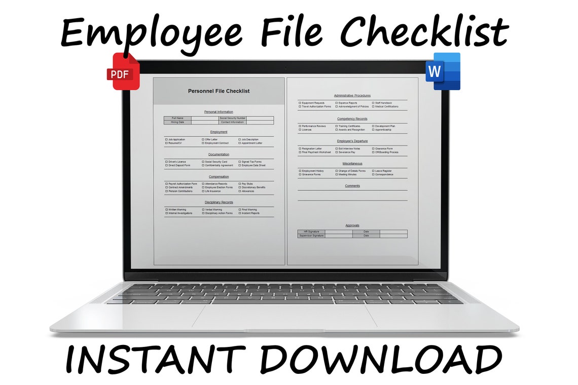 Employee File Checklist | Personnel File Checklist | Recruiting Sheet ...