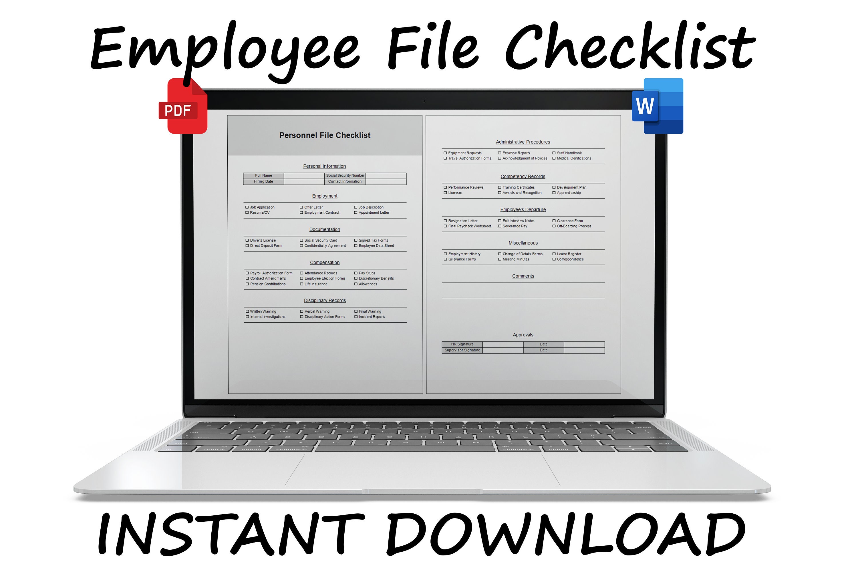 Employee File Checklist | Personnel File Checklist | Recruiting Sheet ...