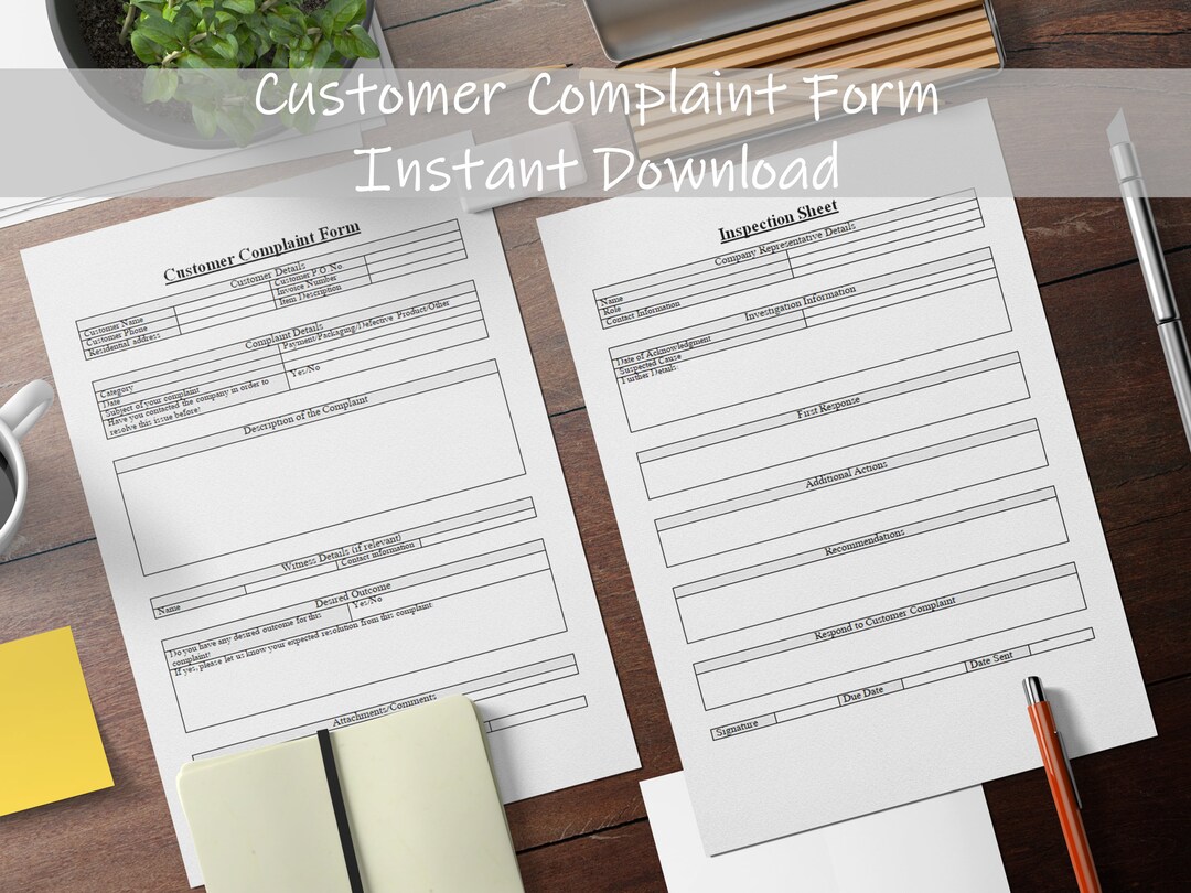 Customer Complaint Form Sample Complaint Letter Instant - Etsy