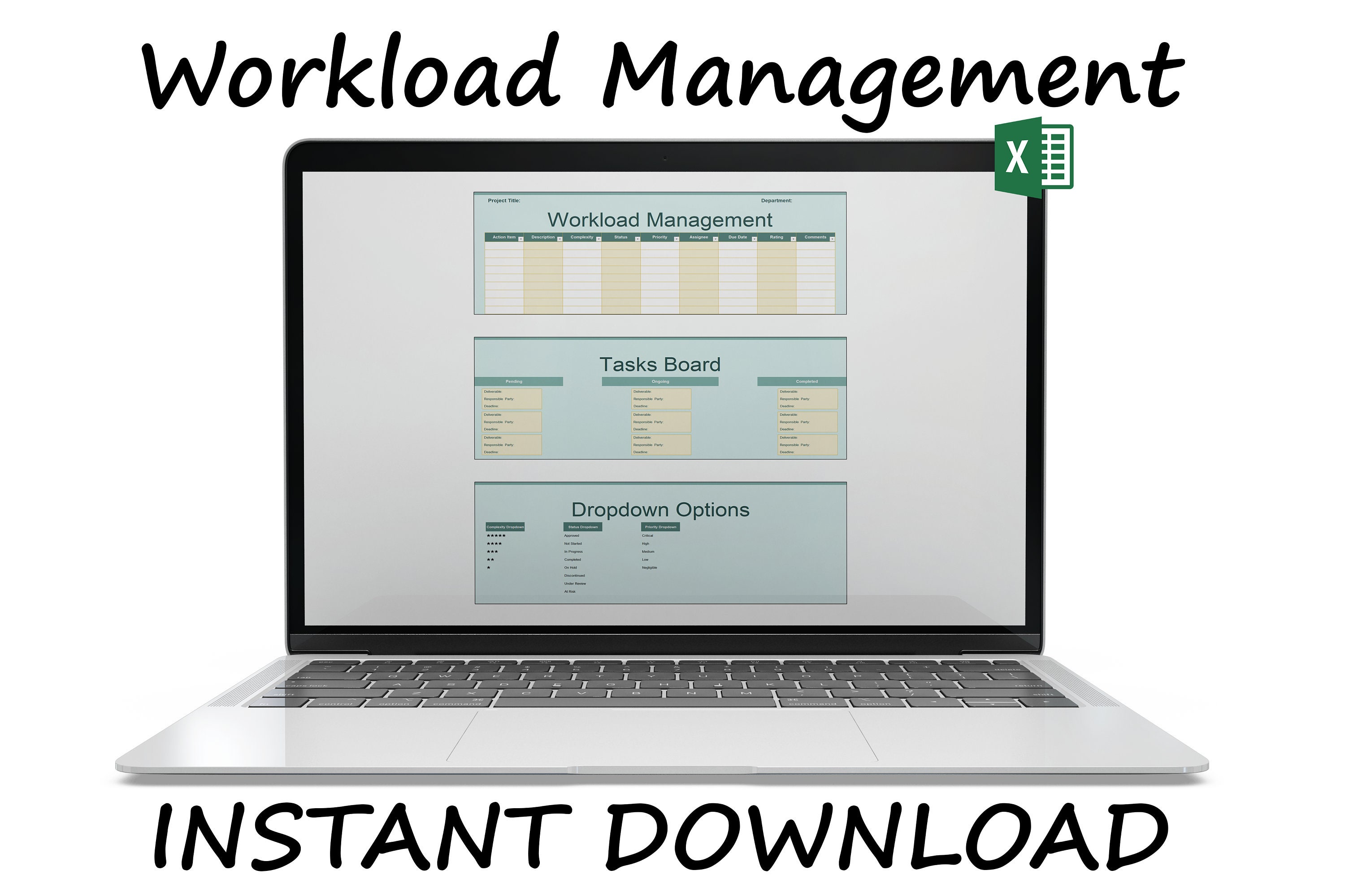 Workload Management | Tasks Tracker Excel | Status Report Excel ...