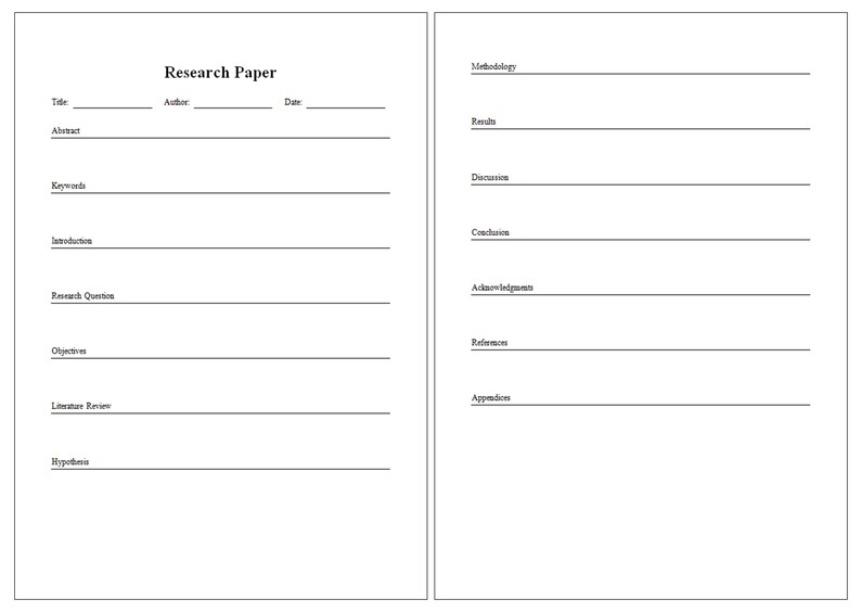 Research Paper Template | Article Template | Project Brief | Instant ...
