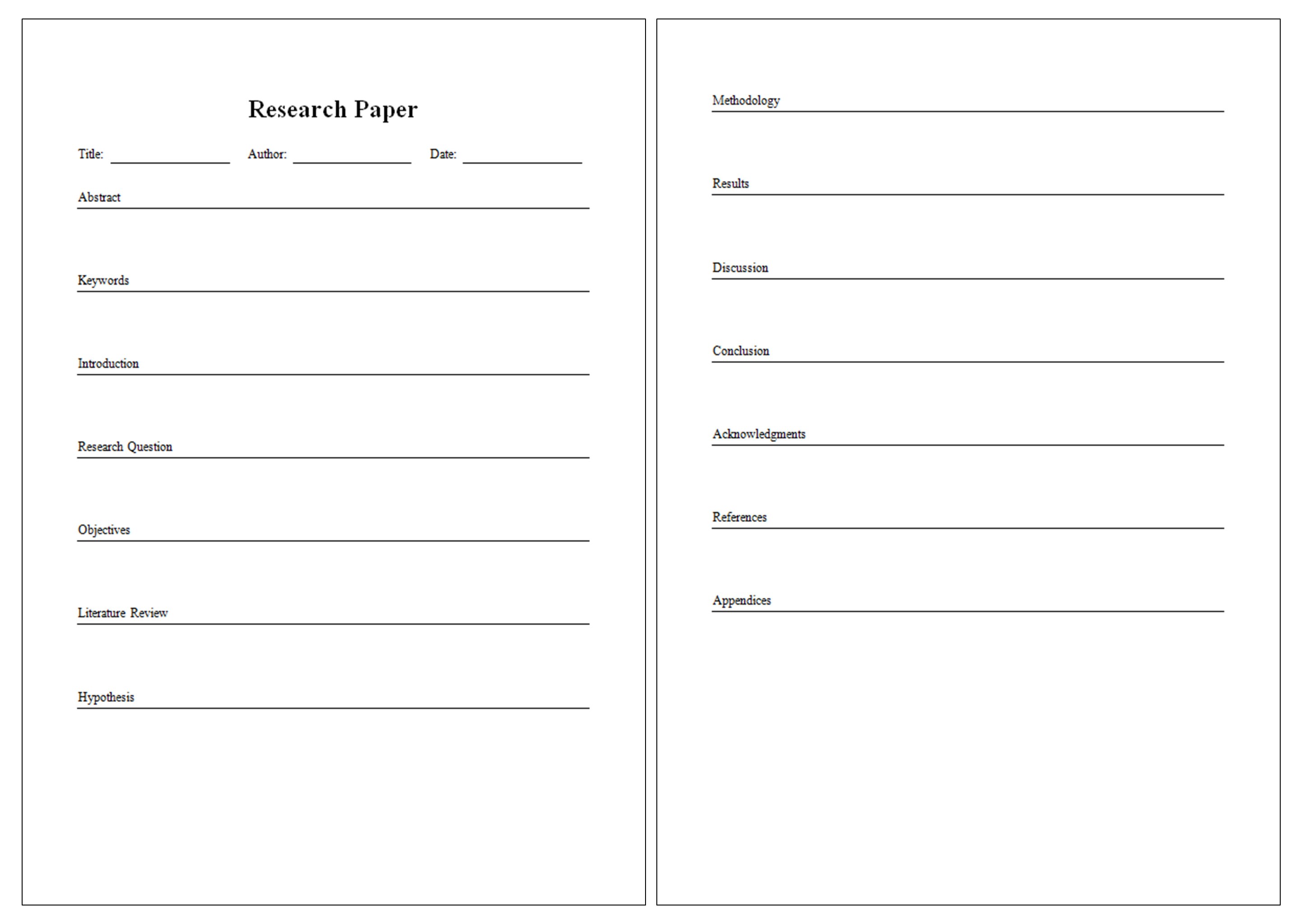 Research Paper Template | Article Template | Project Brief | Instant ...