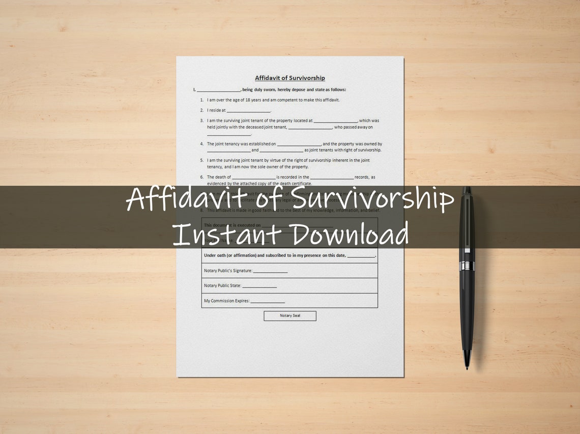 Affidavit of Survivorship | Estate and Heirloom | Tenancy Agreement ...