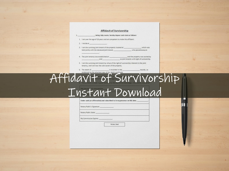 Affidavit of Survivorship | Estate and Heirloom | Tenancy Agreement ...