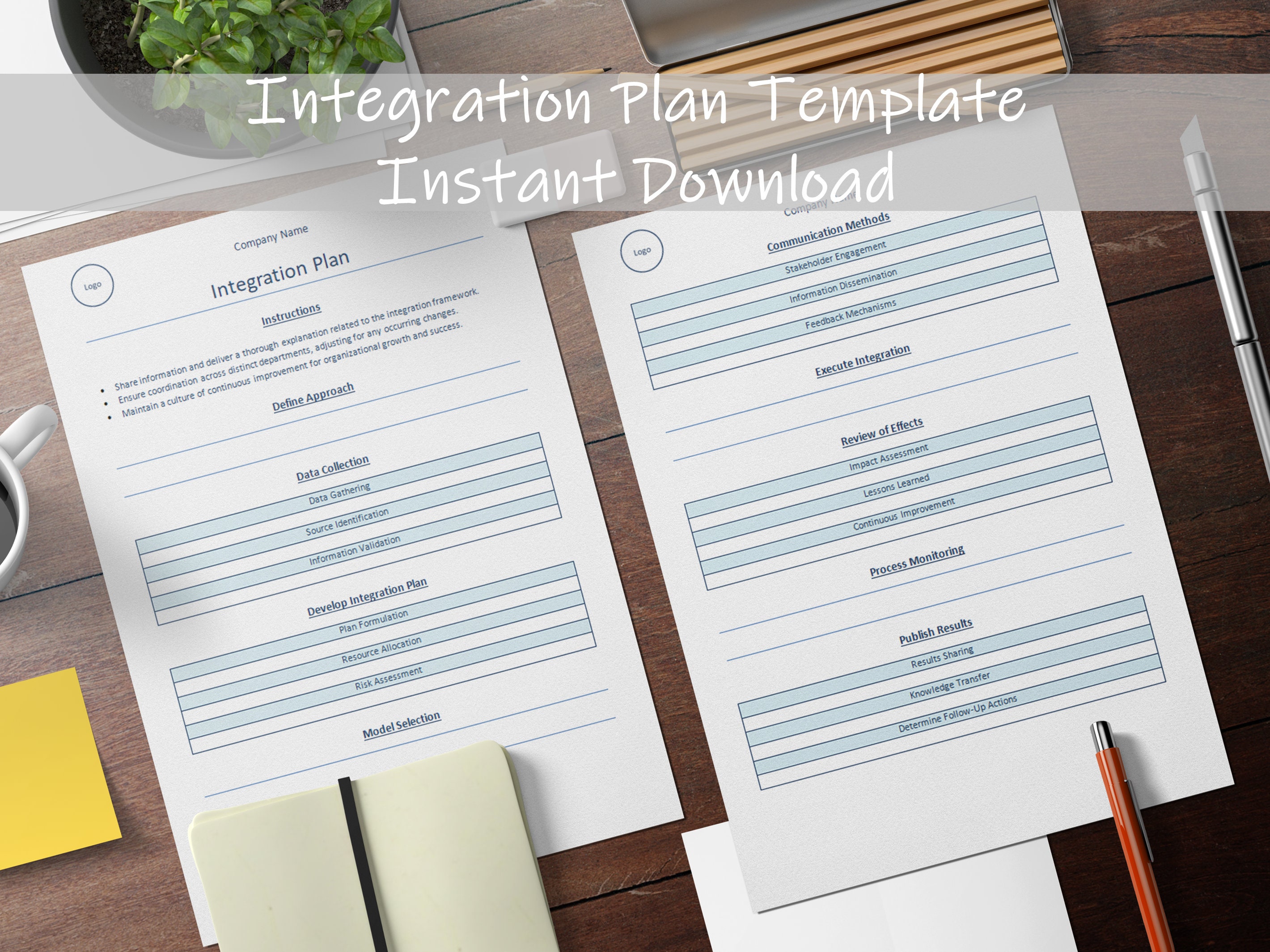 Integration Plan Business Planning Worksheet Operational Plan Template ...