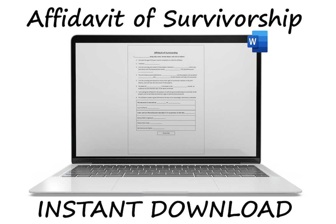 Affidavit of Survivorship | Estate and Heirloom | Tenancy Agreement ...
