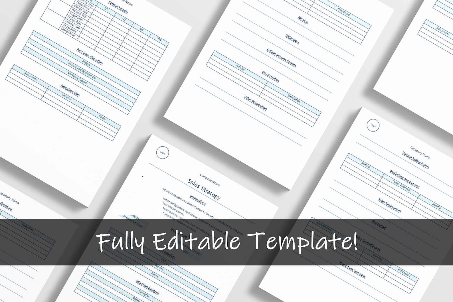 Sales Strategy Template | Sales Account Plan | Plan of Action Template ...