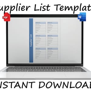 Supplier List Template | Vendor Information Sheet | Supplier Vendor ...