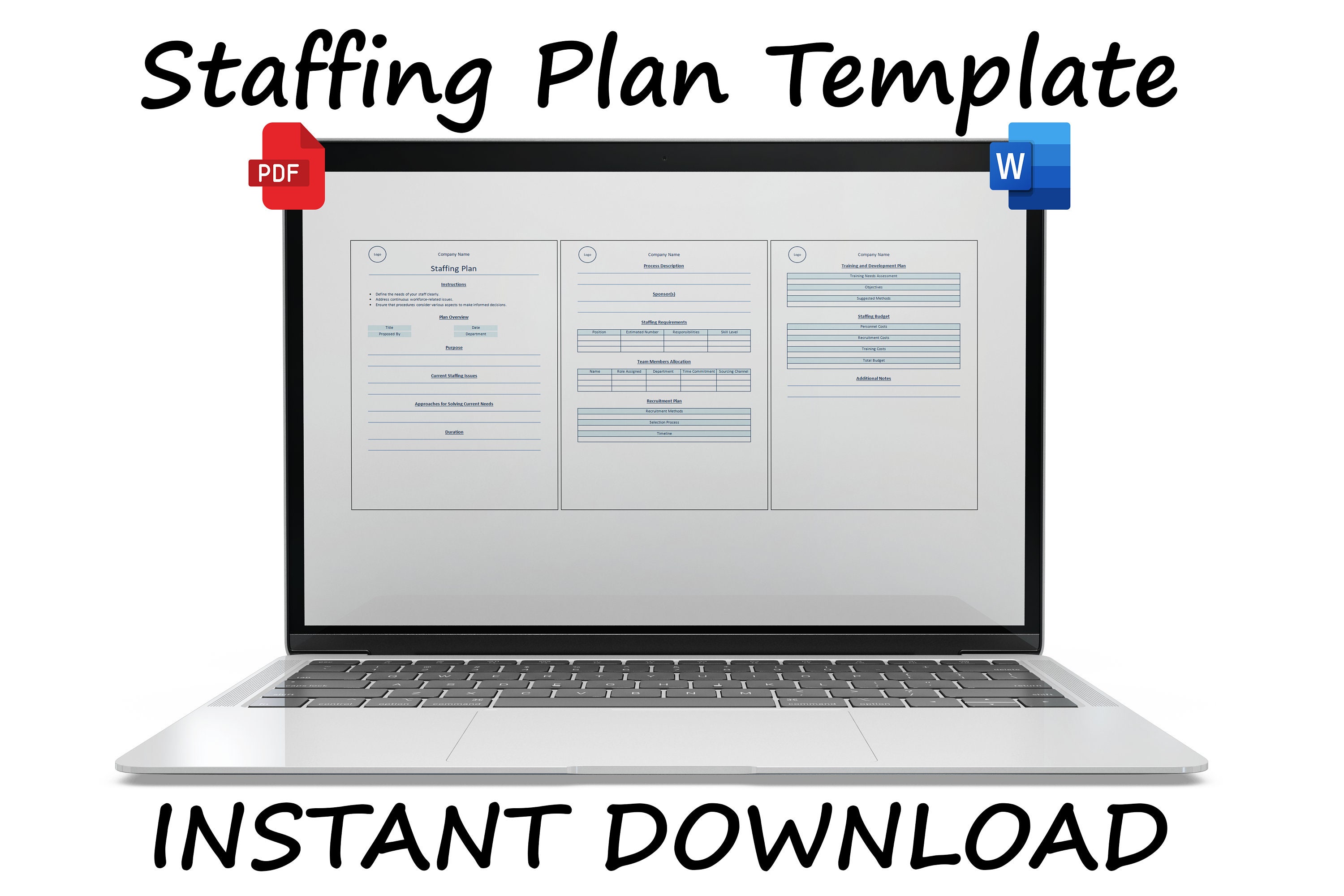 Staffing Plan Template | Recruitment Plan | Project Resource Tracker ...