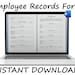 Employee Records Form | Employee Information Sheet Template | Instant ...