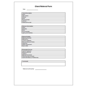 Client Referral Form | Client Report | Counseling Referral Form ...