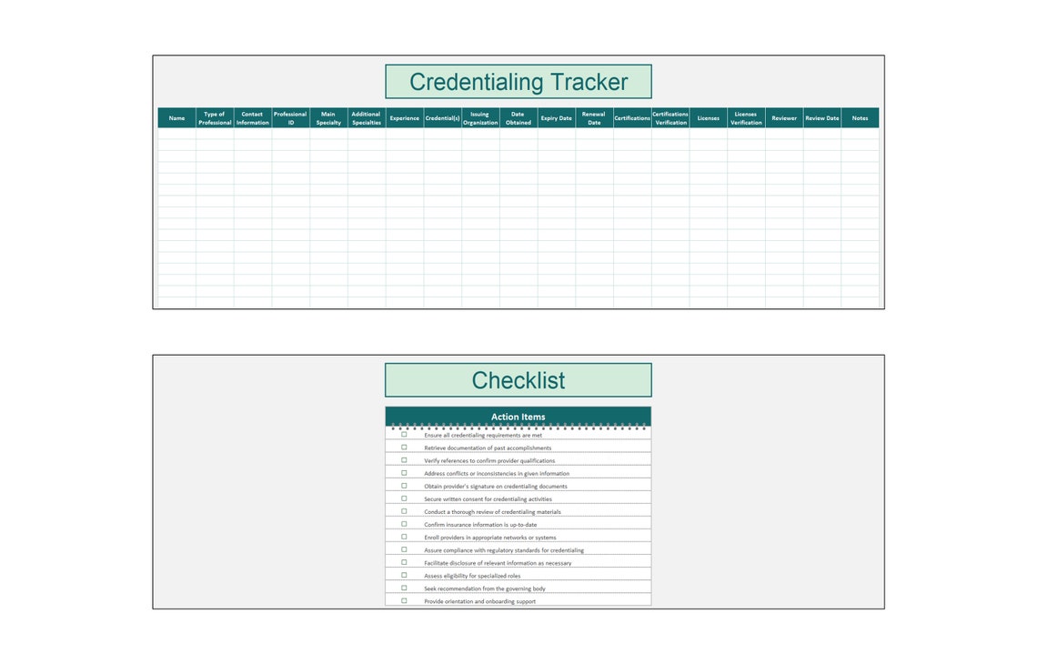 Credentialing Tracker | Certification Tracker | Documentation Tracker | Instant Download ...