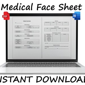 Medical Face Sheet | Patient Face Sheet | Health Protocol Template ...