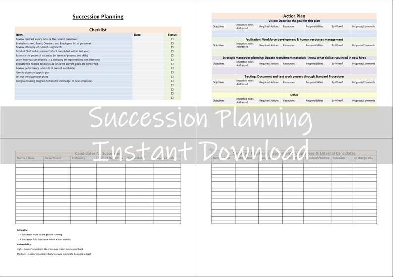 Succession Planning Template | Development Plan | Management Tool ...
