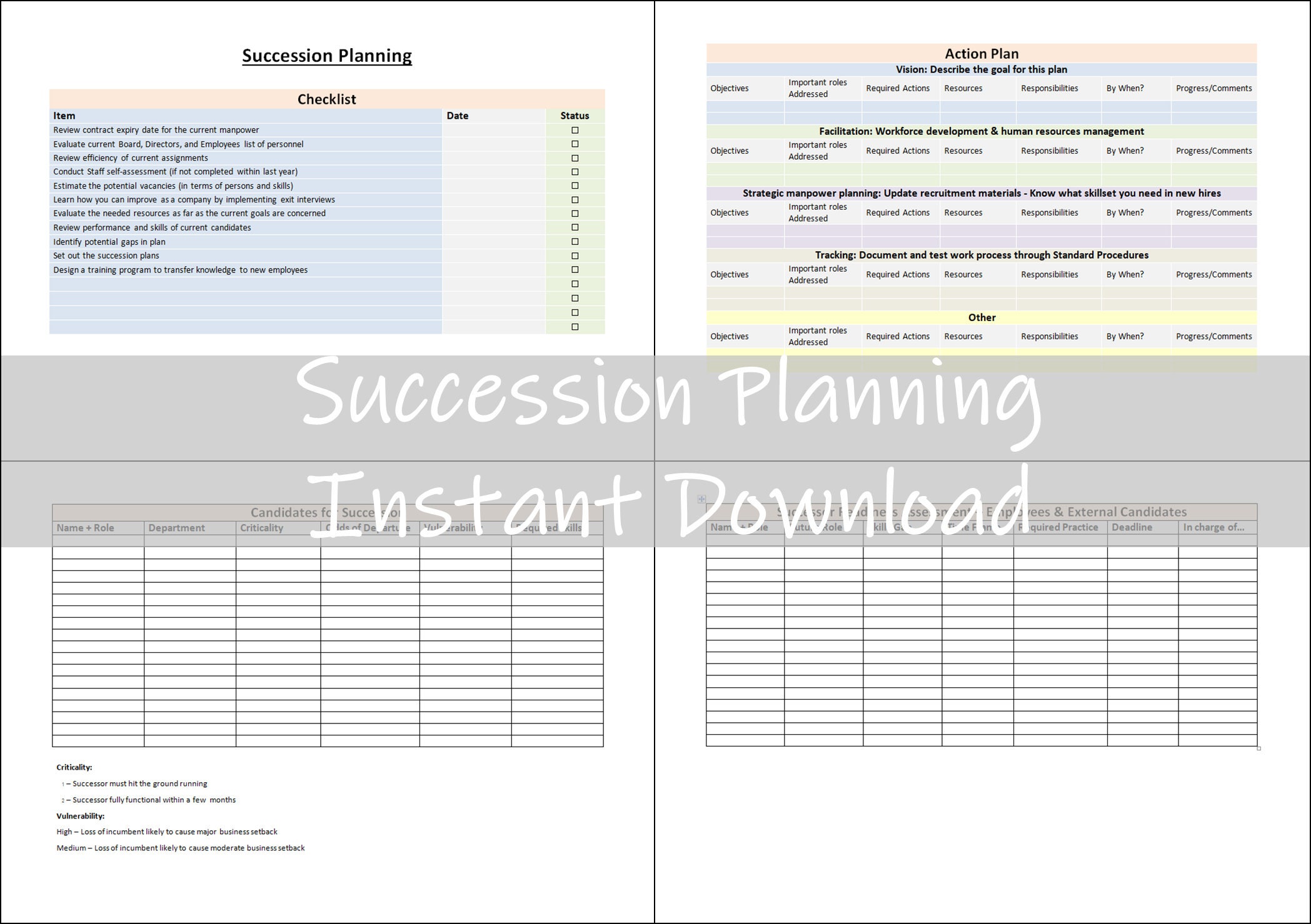 Succession Planning Template | Development Plan | Management Tool ...