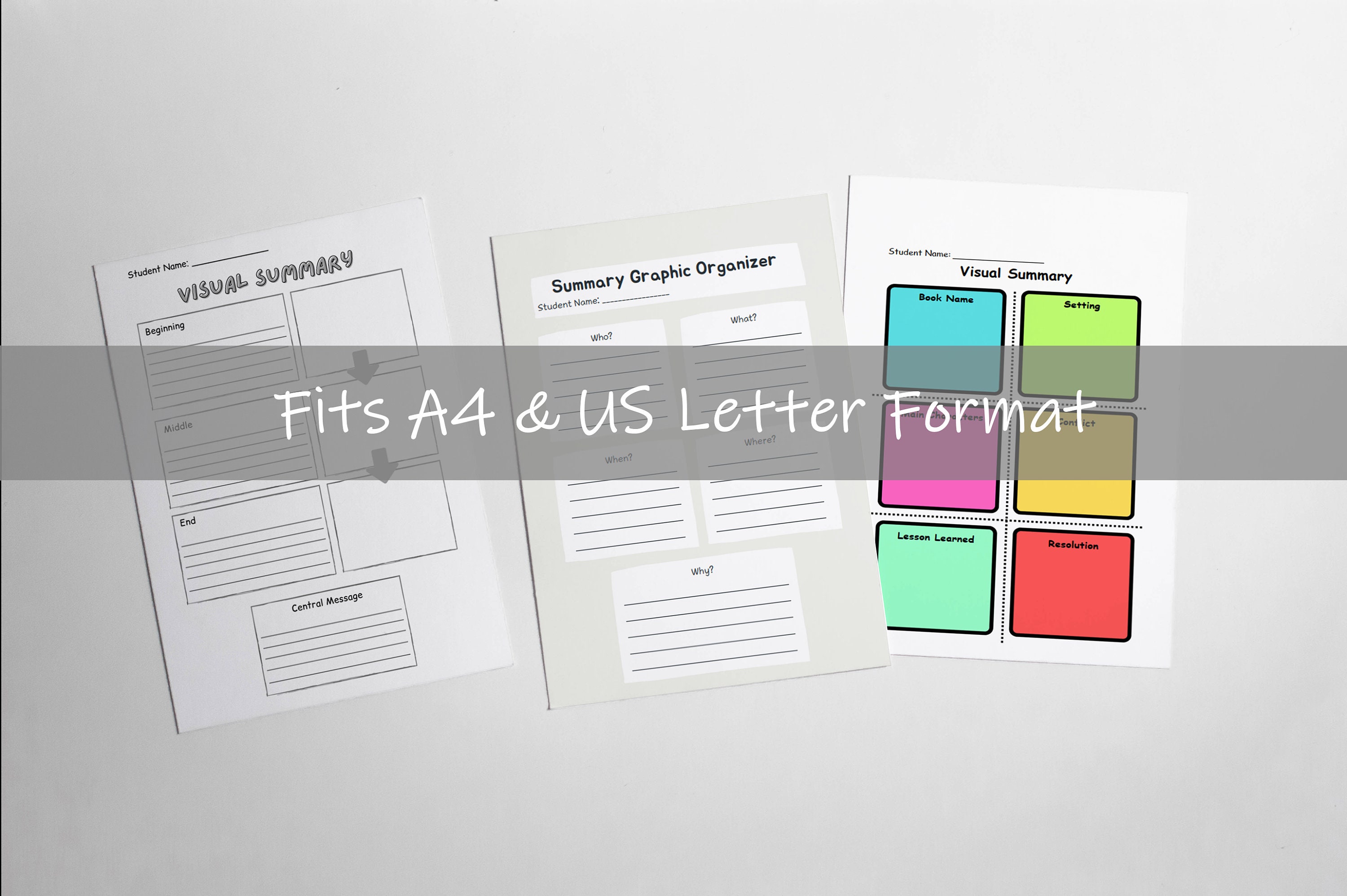 Visual Summary Template | Graphic Organizer | Instant Download | PDF ...